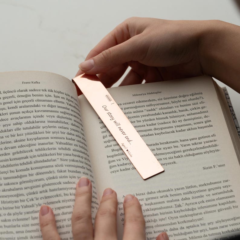 Personalized Solid Copper Bookmark, Custom Engraved Bookmark, Book ...