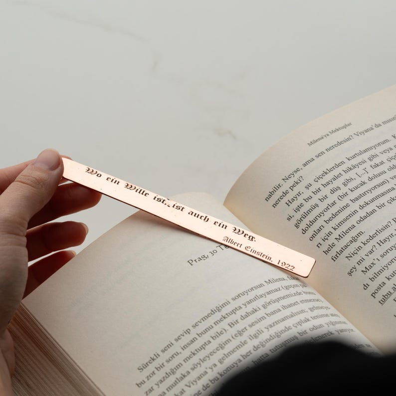 Personalized Solid Copper Bookmark, Custom Engraved Bookmark, Book ...