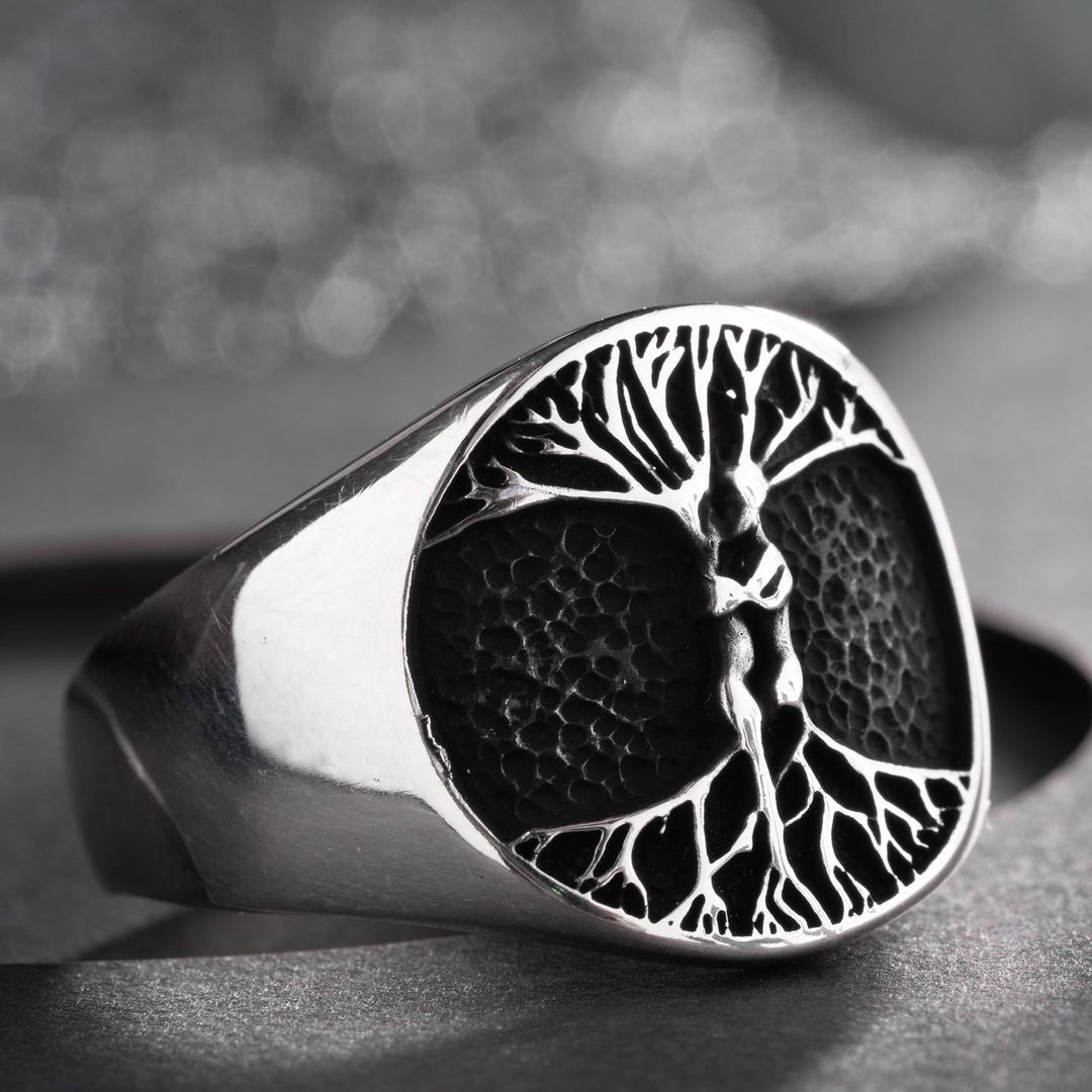 925 Silver Family Tree Ring Men Tree of Life Ring Silver Family Ring ...