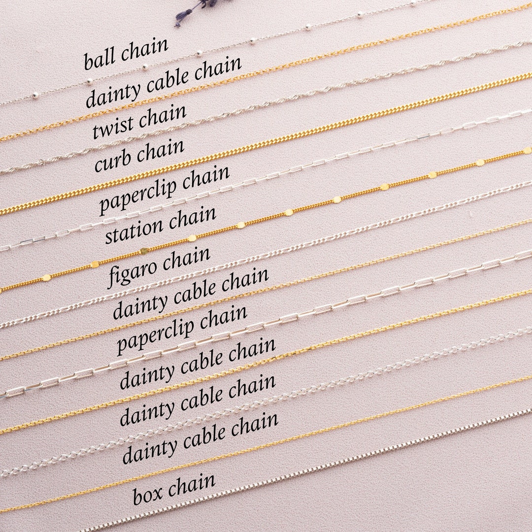 925 Sterling Silver Chain Necklace Paperclip Chain Cable Box Curb Twist ...