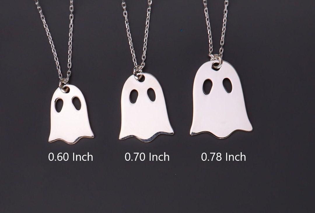 Sterling Silver Ghost Necklace: Personalized Halloween Pendant Jewelry ...