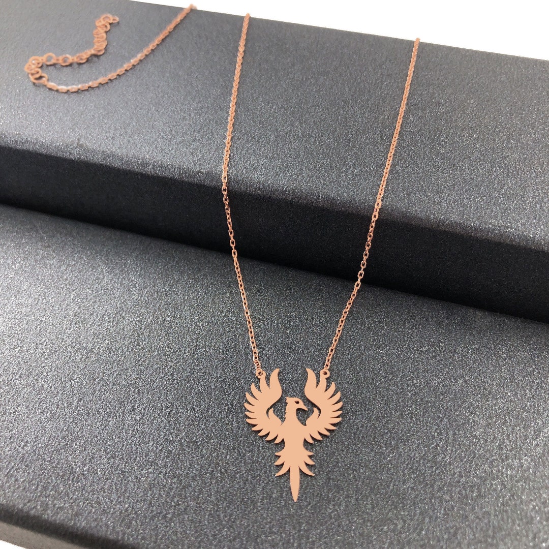 Silver Phoenix Necklace Gold Phoenix Jewelry Phoenix Bird - Etsy
