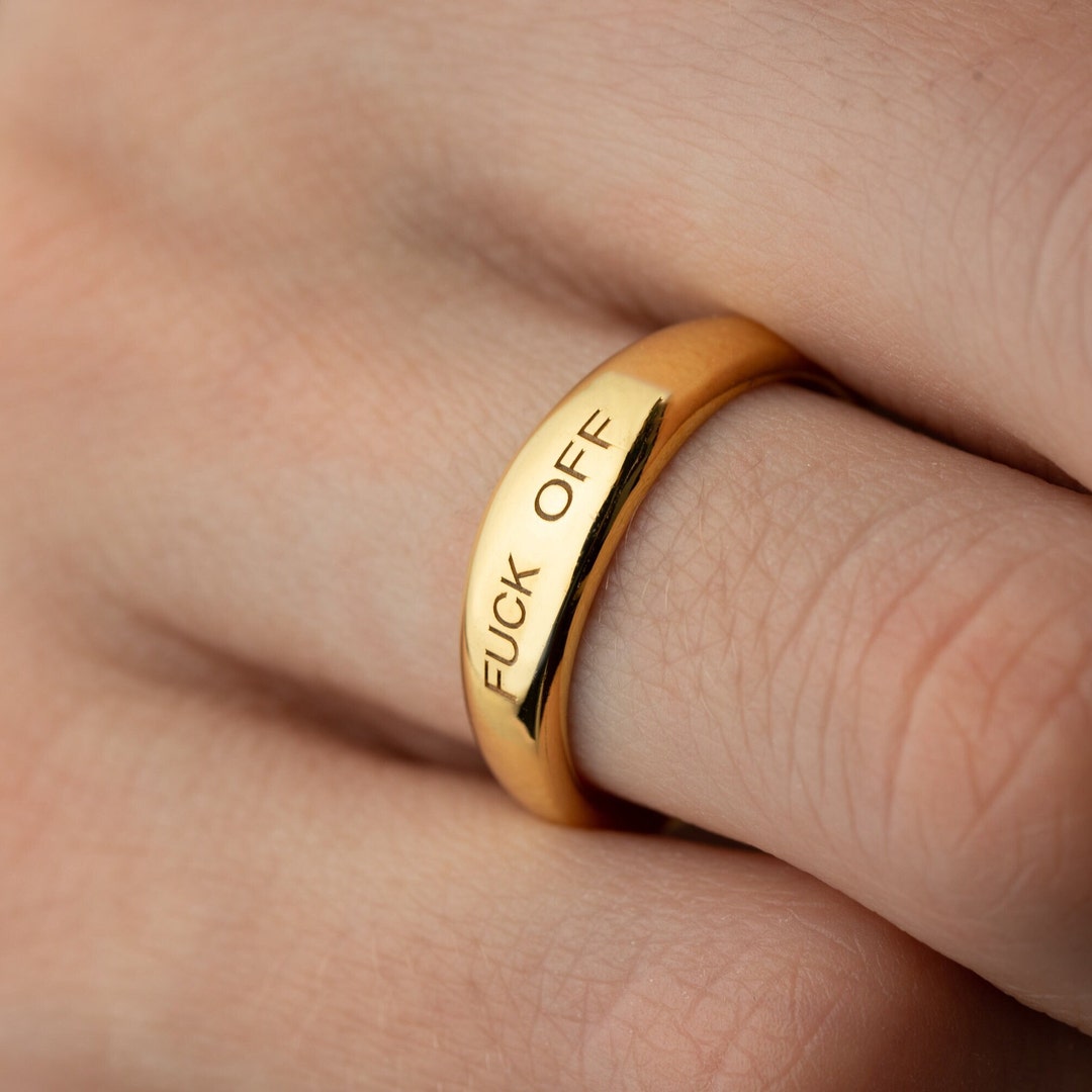 Silver Adjustable Fuck off Ring, Fuck You Ring, Gold Fuck off Ring ...