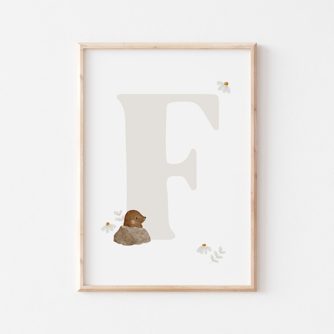 Letter Poster F A4 Children's Poster Poster Children's Room Poster Baby ...