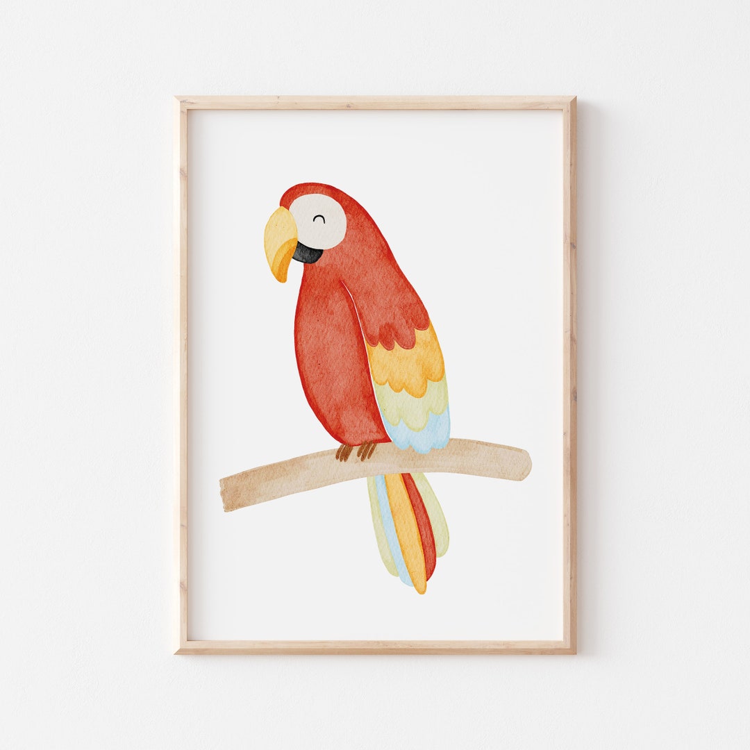 Poster Parrot A4 Children's Poster Poster Spring Children's Room Poster ...