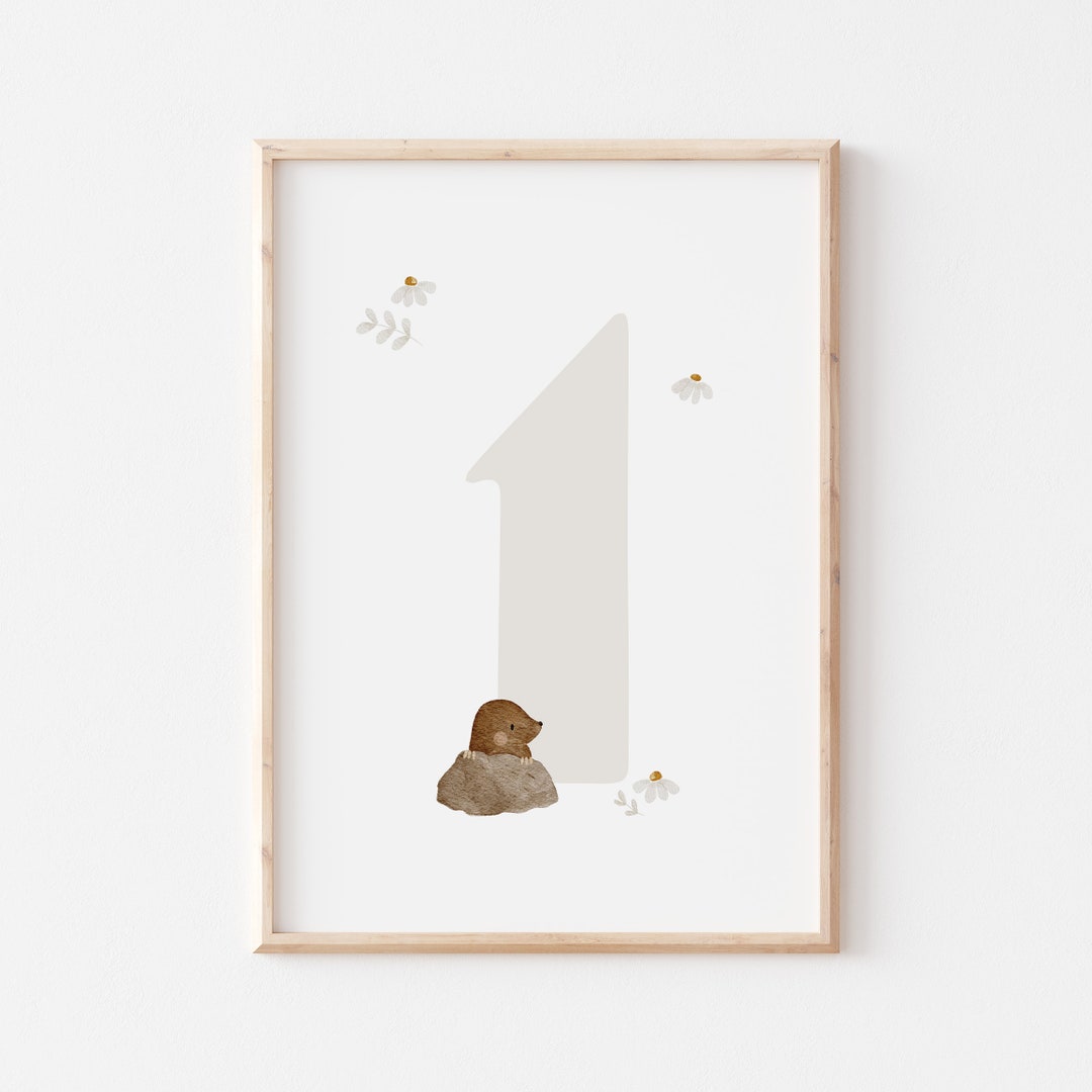 Poster Number 1 A4 Children's Poster Poster Children's Room Poster Baby ...