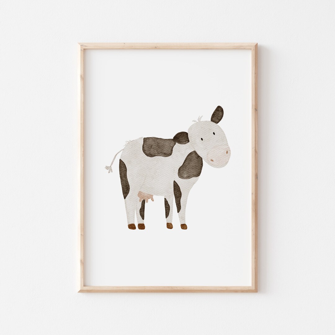 Poster Farm A4 & A3 Children's Poster Cow Poster Nursery Poster Baby ...