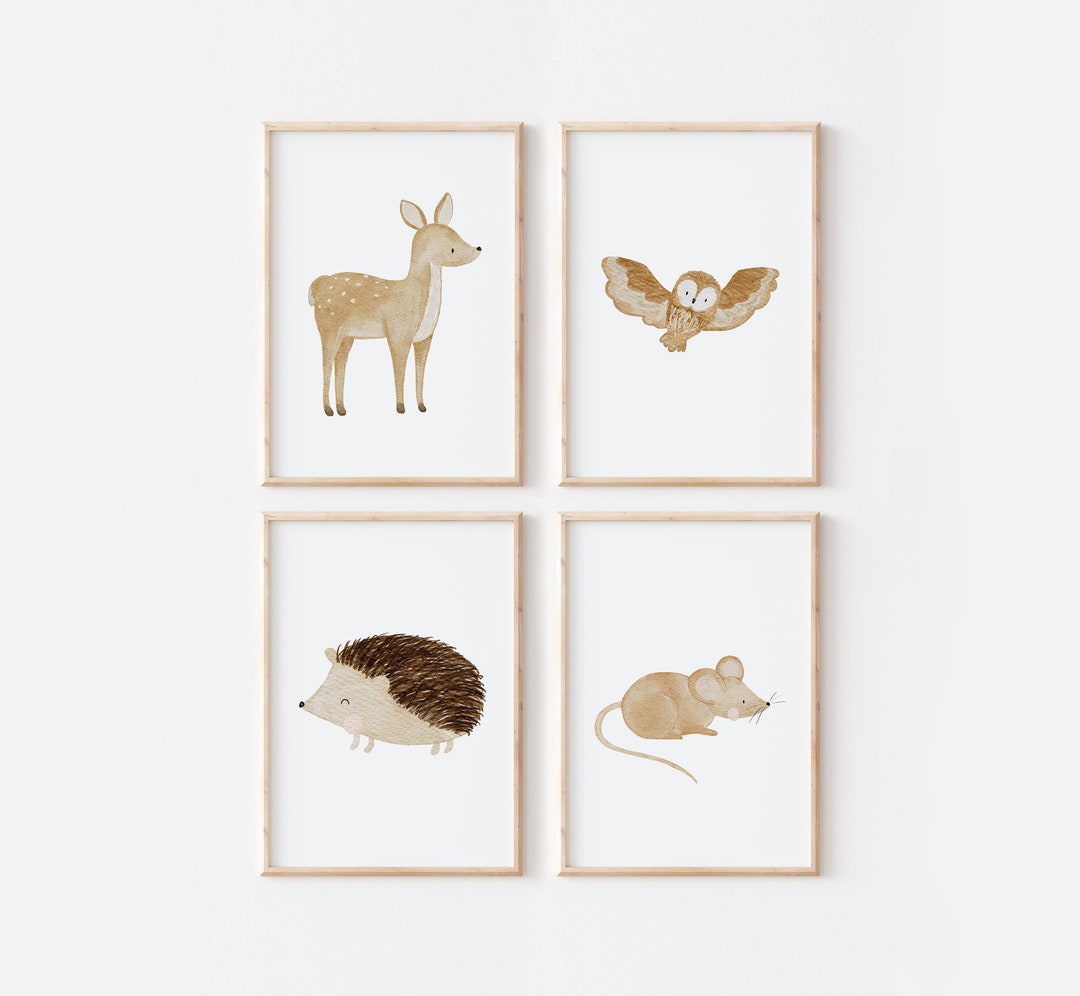 Poster Waldtiere Set A4 & A3 Kinderposter Poster Kinderzimmer Poster ...