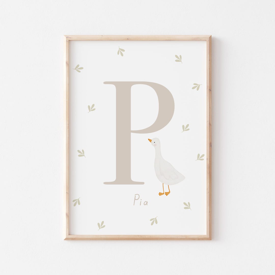 Letter Poster Beige Goose | Nursery Poster for Boys and Girls, Baby ...