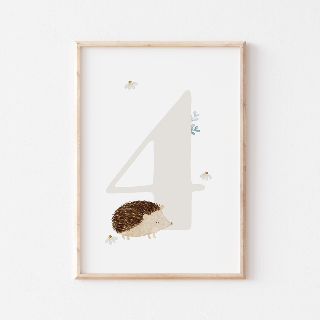 Poster Number 4 A4 Children's Poster Poster Children's Room Poster Baby ...