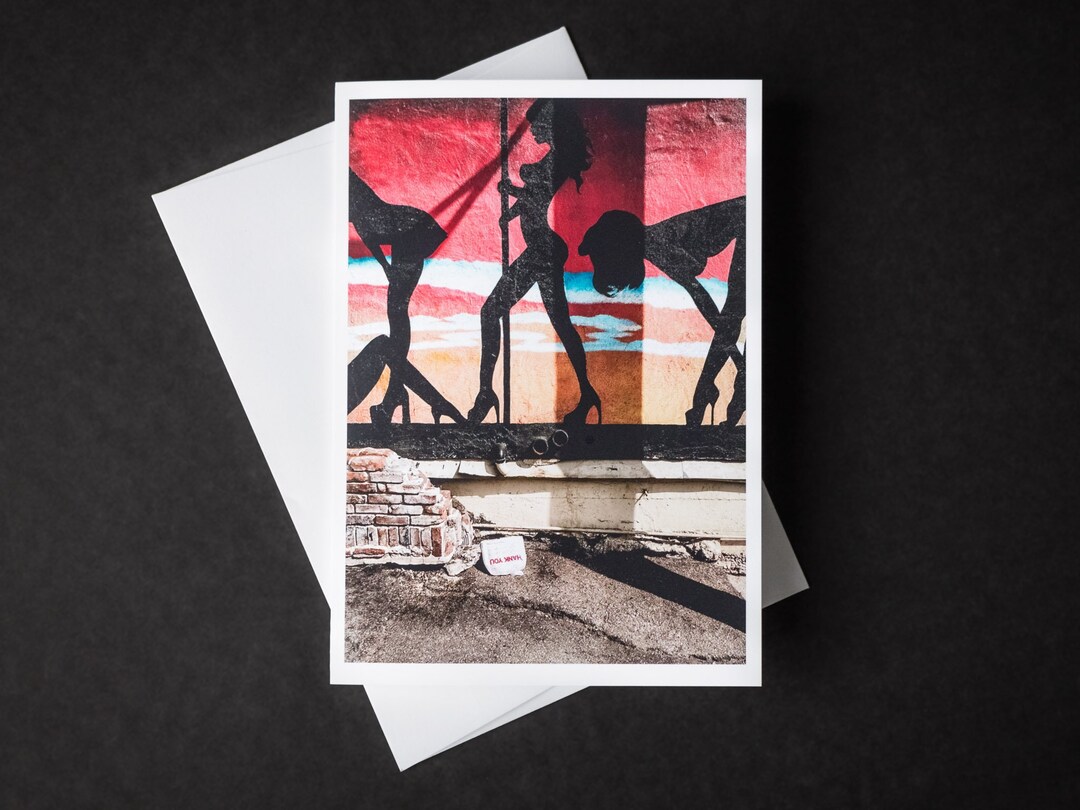 Burlesque Card, Edgy Greeting Card, Thank You Card Inside Blank, L.A ...