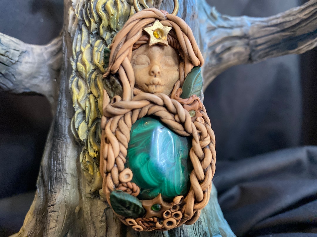 Kitchen Witch,malachite Jewelry for Car,woodland Fairy for Rear View ...