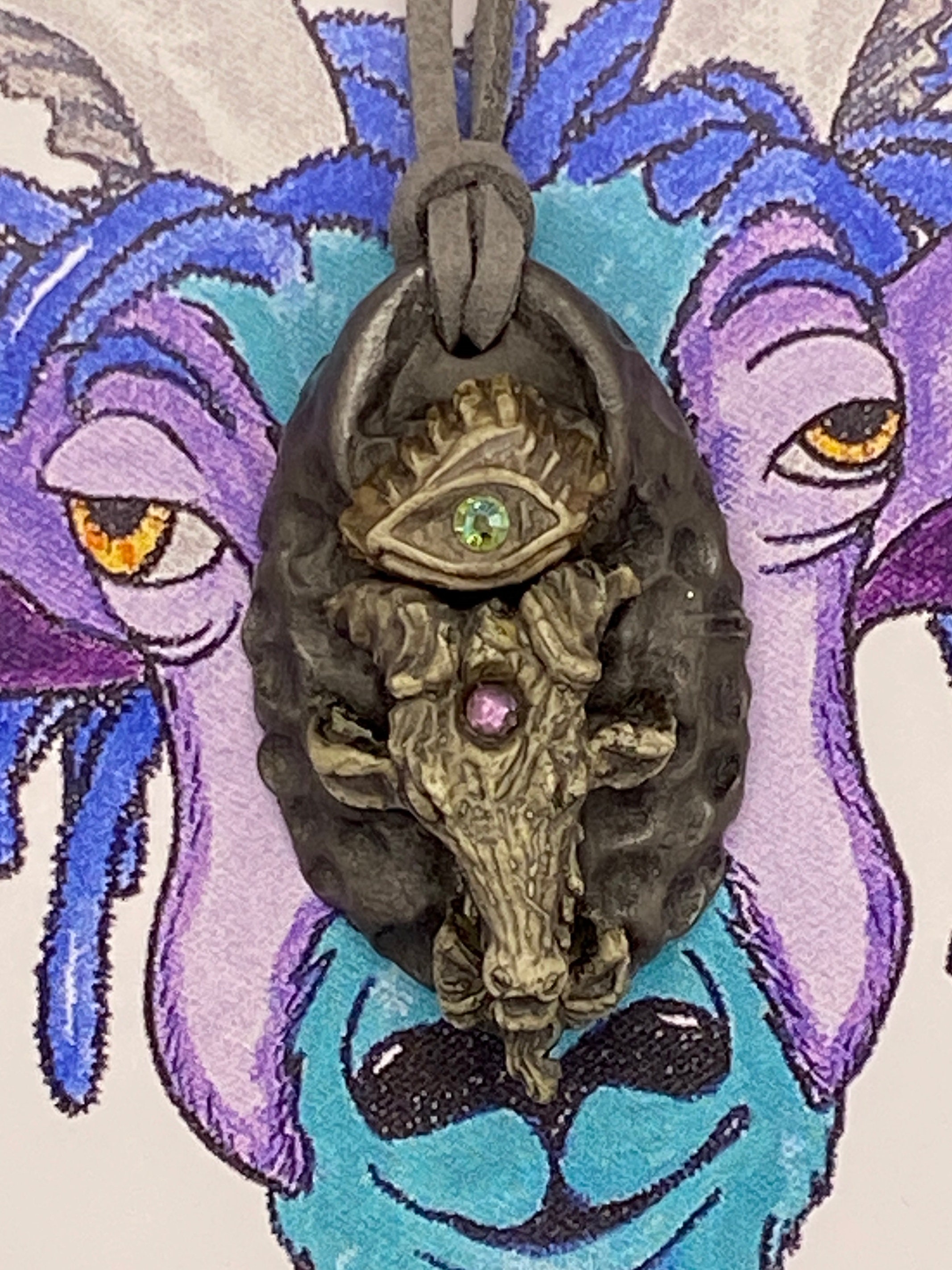 Billy Strings Goat Pendantthe Three Eyed Goat Bmfscrystal - Etsy