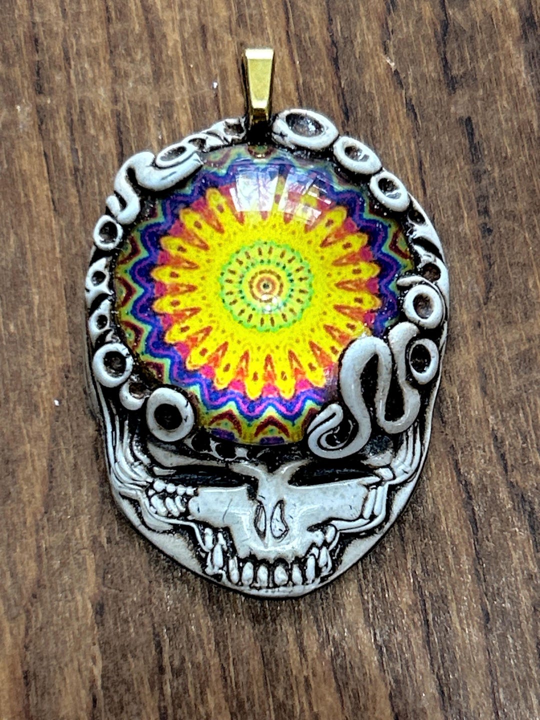 Grateful Dead Stealie With Bohemian Sun Necklace,steal Your Face ...