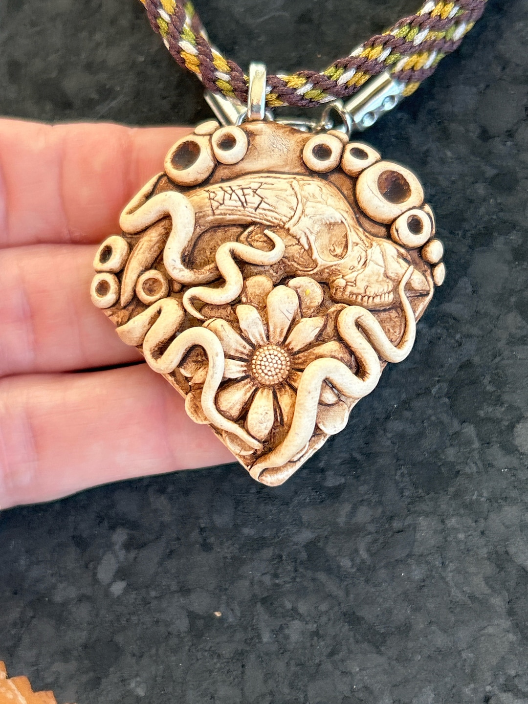 Billy Strings Necklace,bmfs Goat Skull Pendant,natural Waxed Finish ...