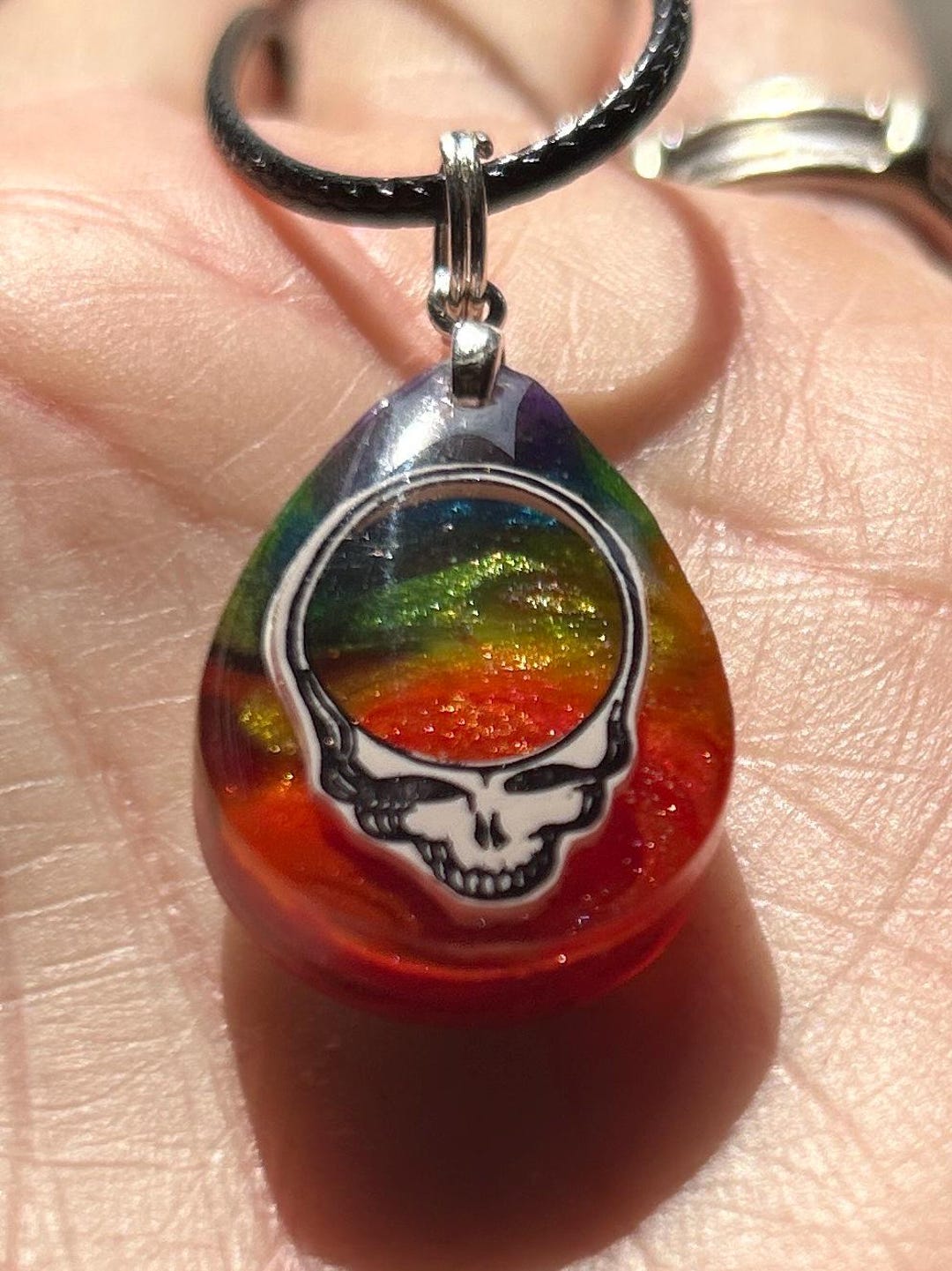 Grateful Dead Steal Your Face Tyedye Pendant,stealie Pendant,one of a ...