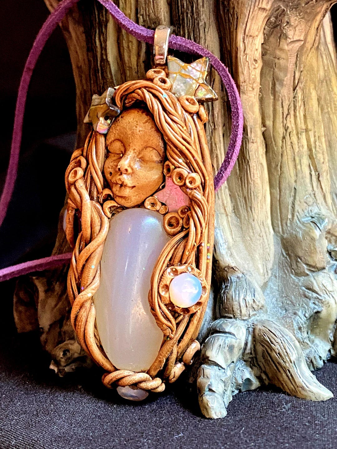Moonstone Goddess Necklace: Divine Feminine Amulet - Etsy