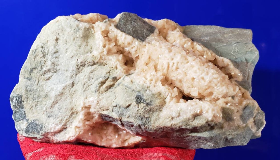 Beautiful Large Pink Dolomite Cluster On Limestone Matrix From | Etsy