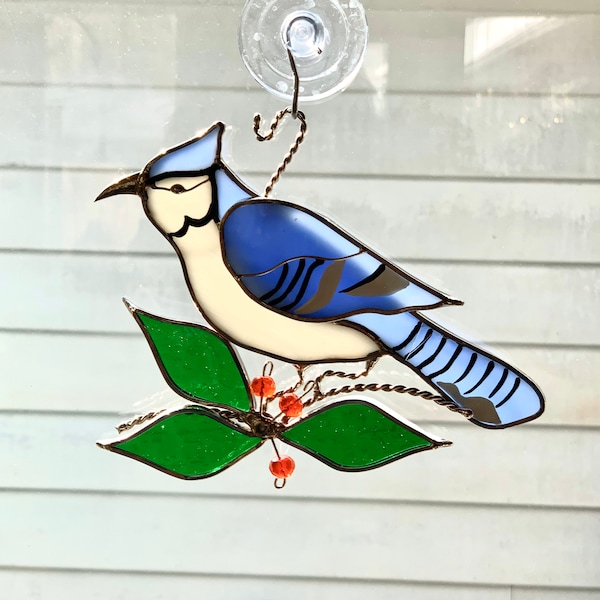 Stained Glass Blue Jay - Etsy