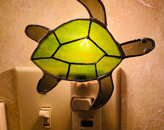 Stained Glass Turtle Night Light/ Sea Turtle/ Wall Light/ - Etsy
