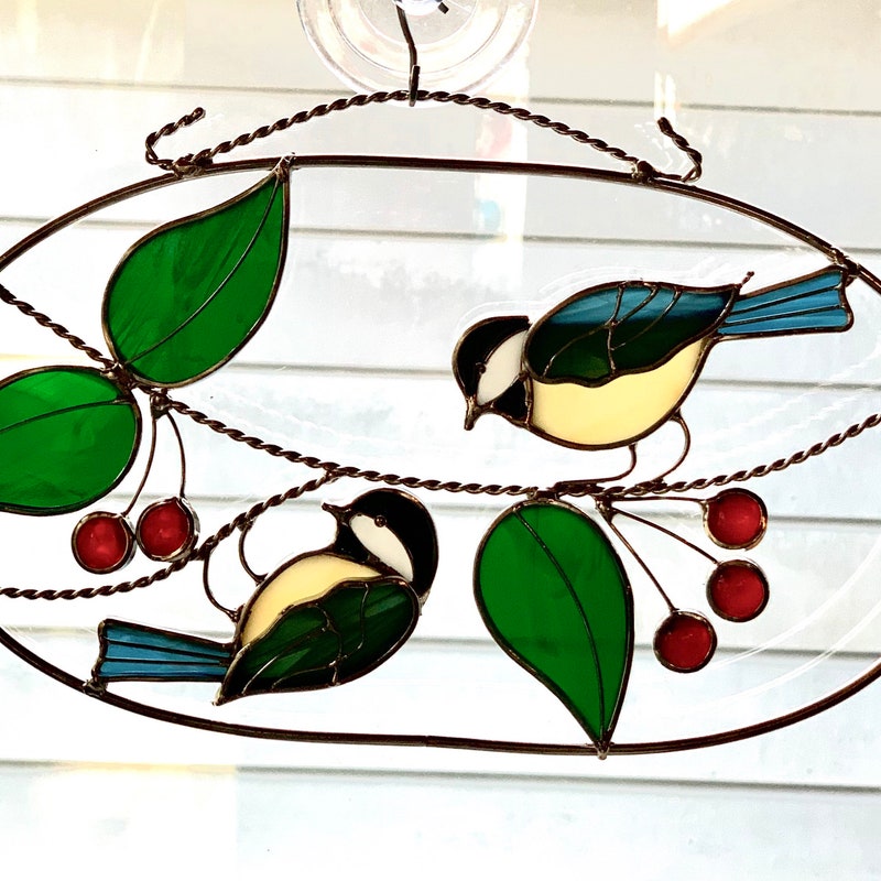 Stained Glass Chickadee - Etsy