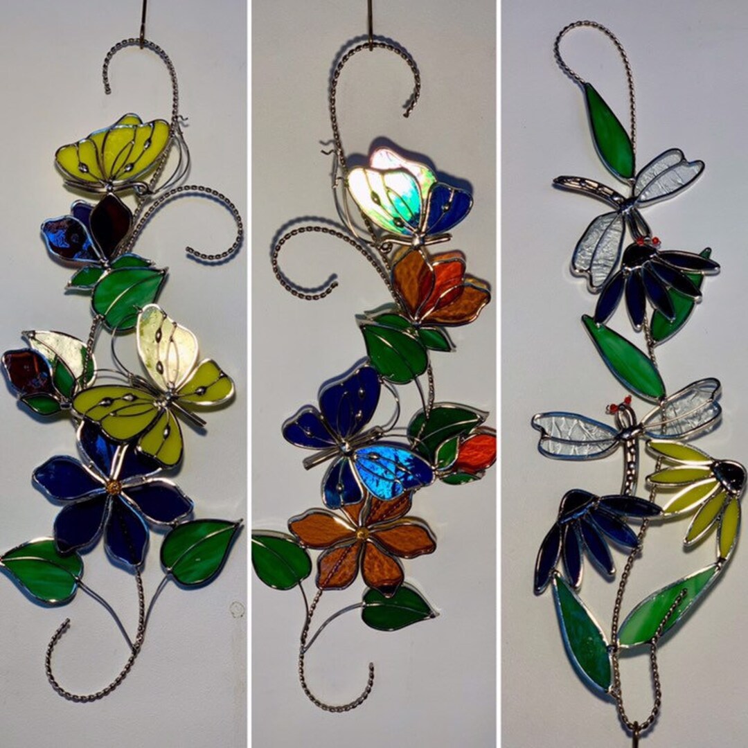 Was 125.00now 95.00 Stained Glass Scrolls/bl- Gold Butterfly Scroll ...