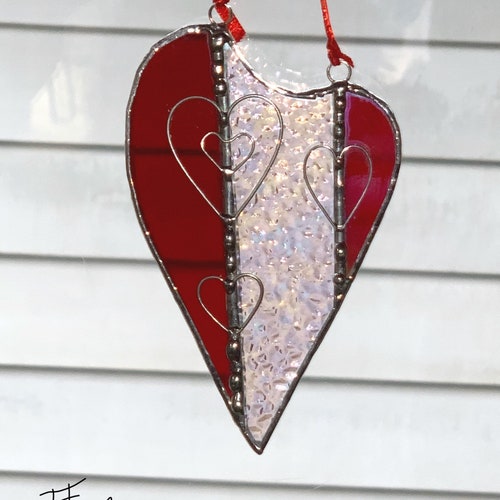 Heart Stained Glass Suncatcher - Etsy