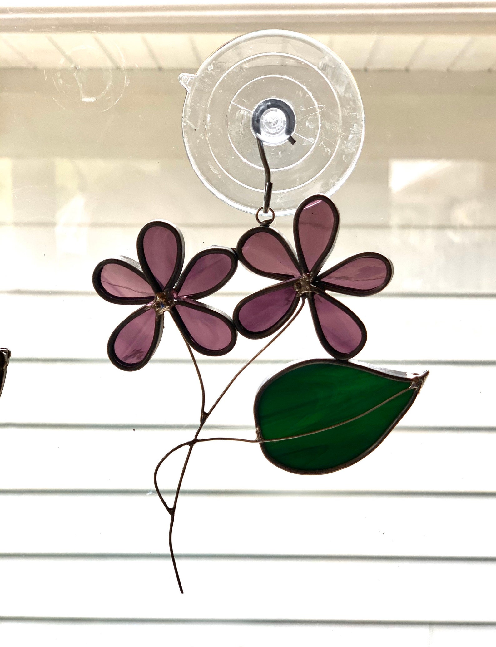 Stained Glass Violet Suncatcher/ 6 X 6spring Flowers/ - Etsy