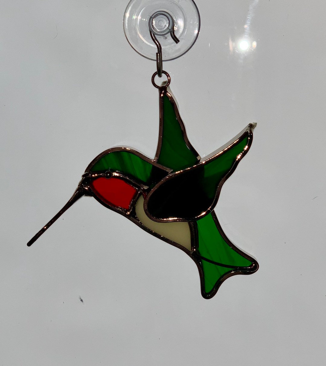 Hummingbird Suncatcher/ Stained Glass Hummingbird Window Hanging/ Home ...