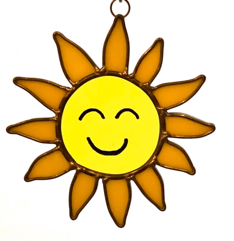 Small Sun With or Without Sunglasses/ Smiley Face Suncatcher/ Stained ...