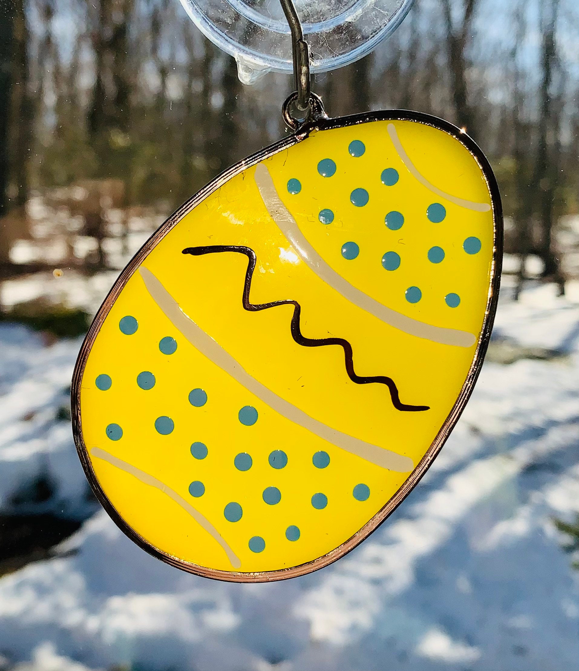 Easter Egg Stained Glass/ Painted Egg Suncatcher/ Window | Etsy