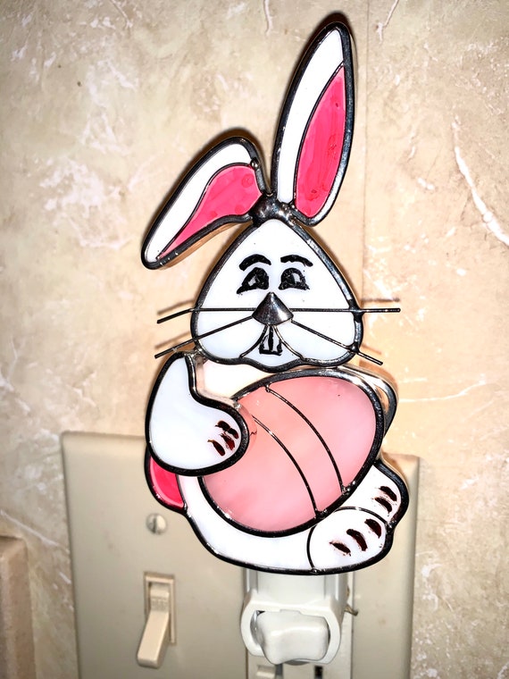 Easter Bunny Night Light/ Stained Glass Bunny Rabbit/ Easter | Etsy