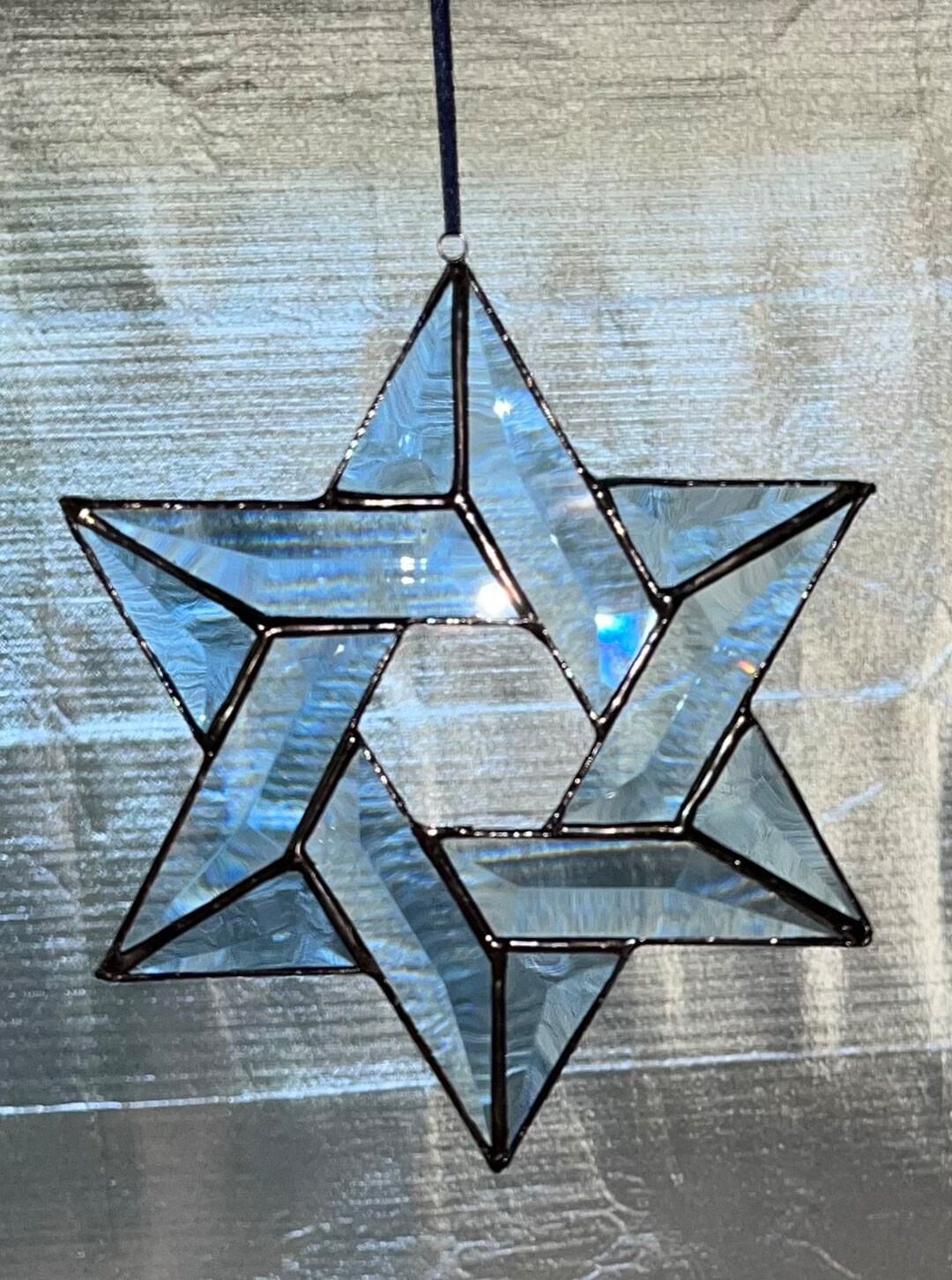 8”star of David/ Light Blue Beveled Star/ Clear Beveled Star. - Etsy