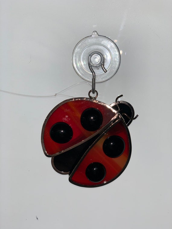 Mini ladybug Suncatcher/ Stsined Glass Bug/ window Hanging | Etsy