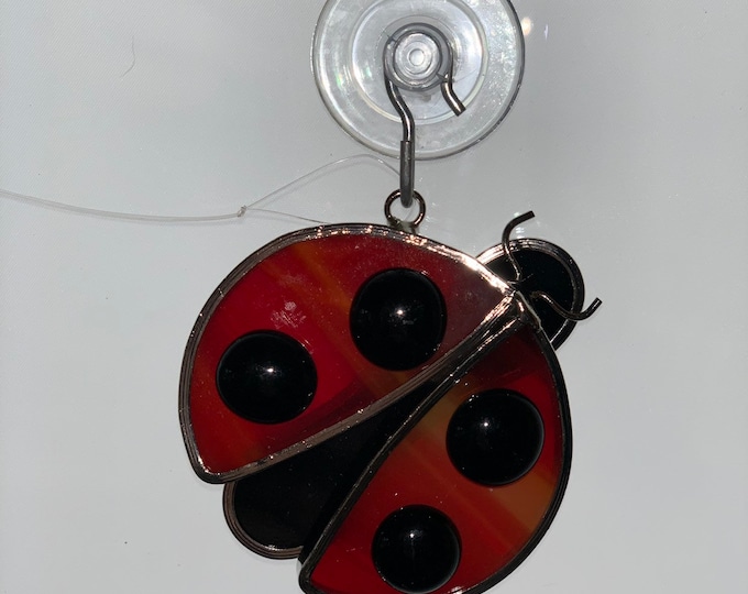 Ladybug Stained Glass Sun Catcher - Etsy