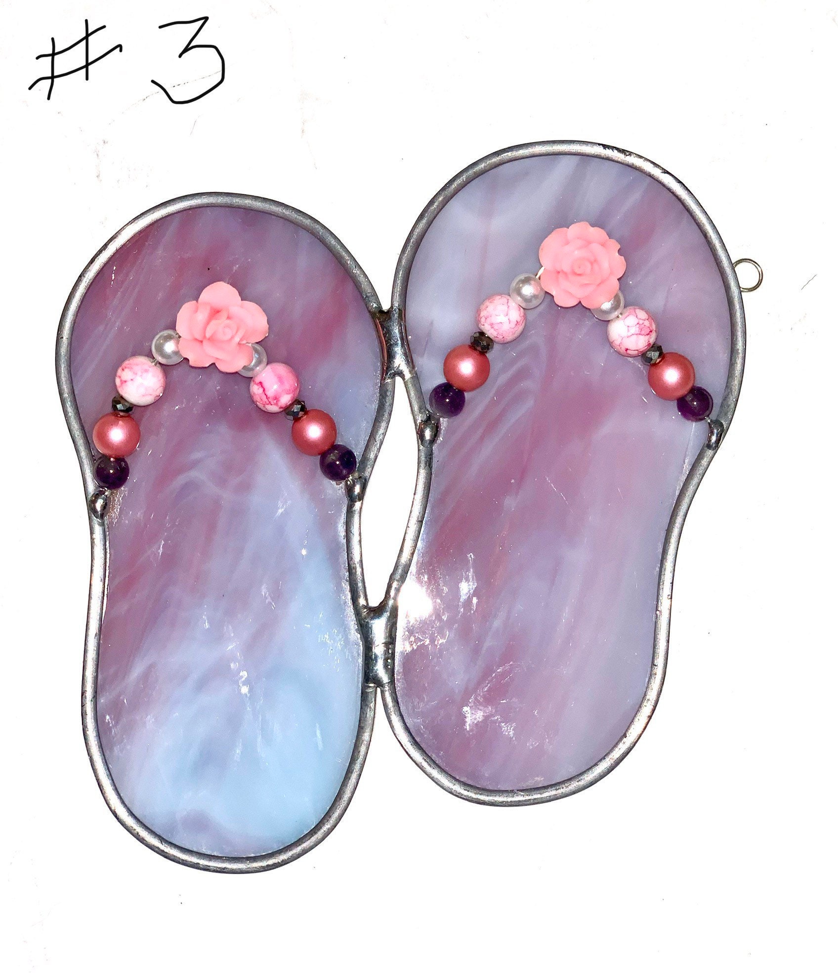 Large Flip Flop Sun Catchers/ Stained Glass Beach Theme Window Hanging ...
