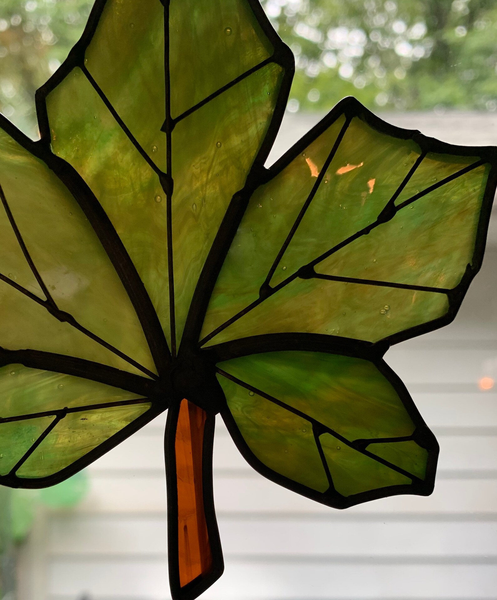 5 X 5 Stained Glass Maple Leaf Suncatcher/ Fall Window - Etsy