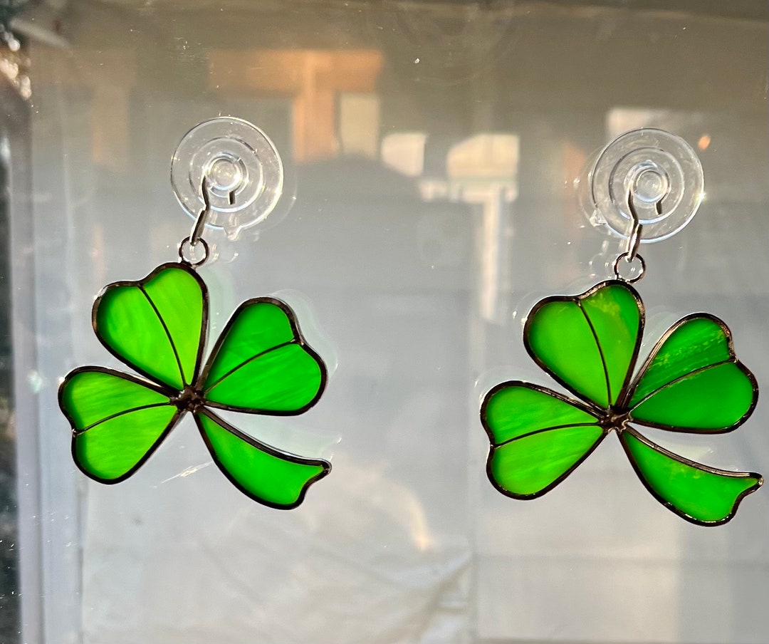 Stained Glass Shamrock Suncatcher/ 3”X 3” Mini Shamrock/clover/st ...
