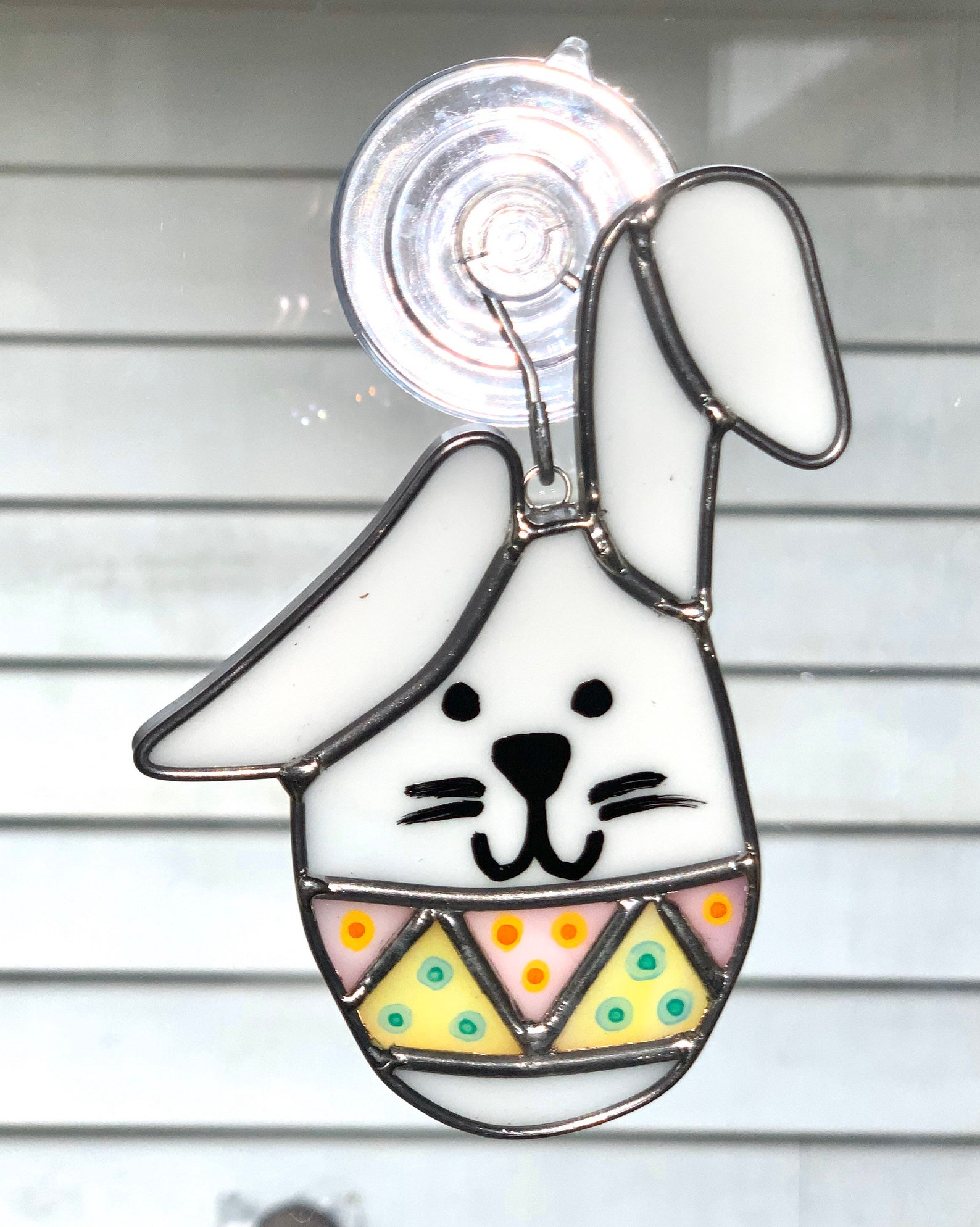 Easter Suncatcher/ Stained Glass Egg Bunny/ Easter Gift/ - Etsy