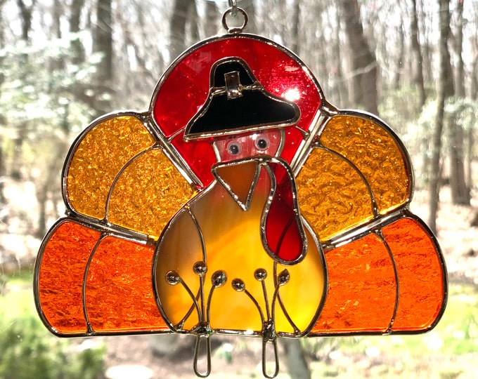 Stained Glass Thanksgiving Turkey the Gobbler - Etsy