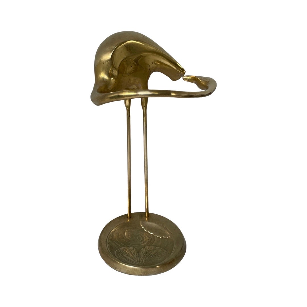 Hollywood Regency Umbrella Stand in the Shape of a Flamingo Standing in ...