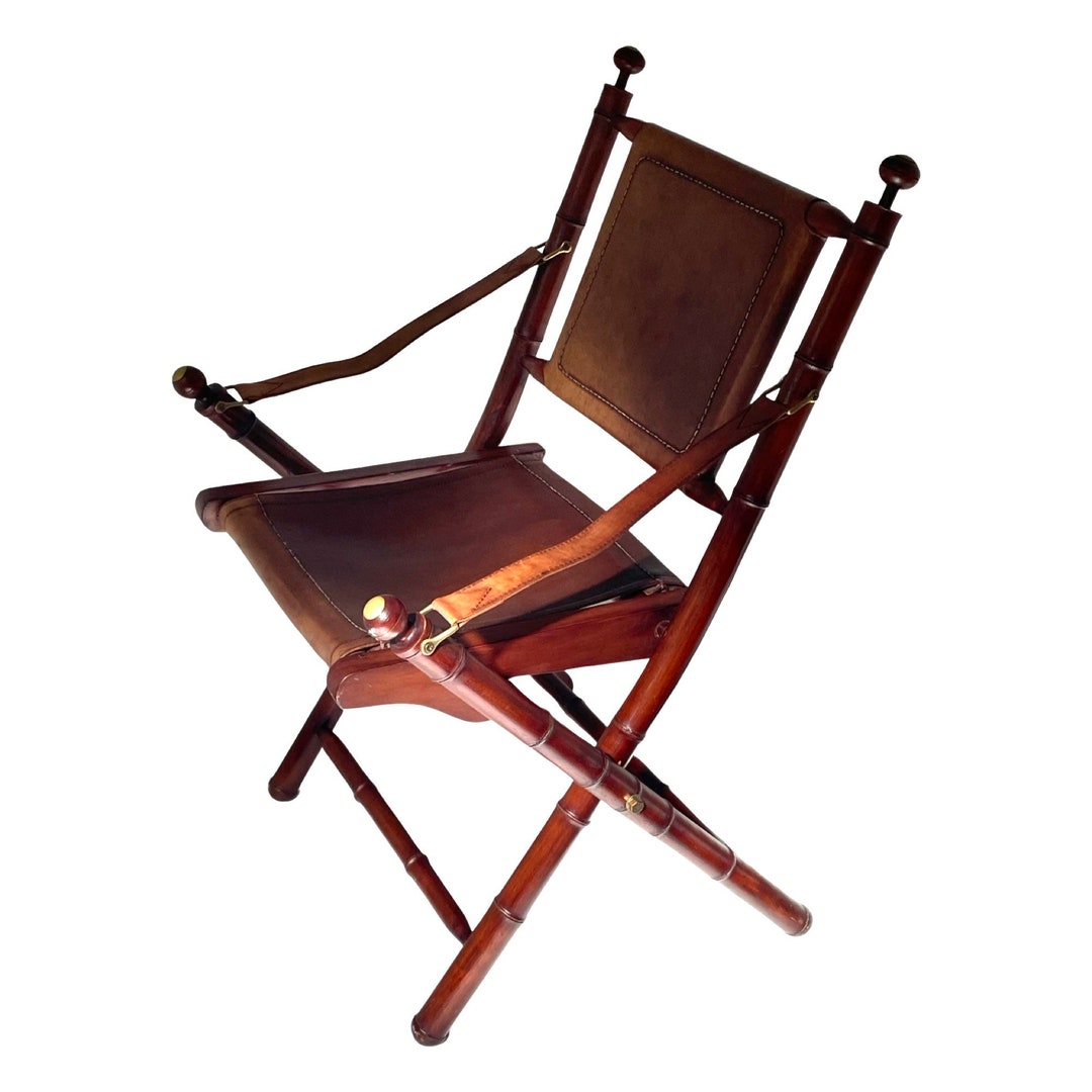 Officer's Chair Wood and Leather Upholstery Military - Etsy