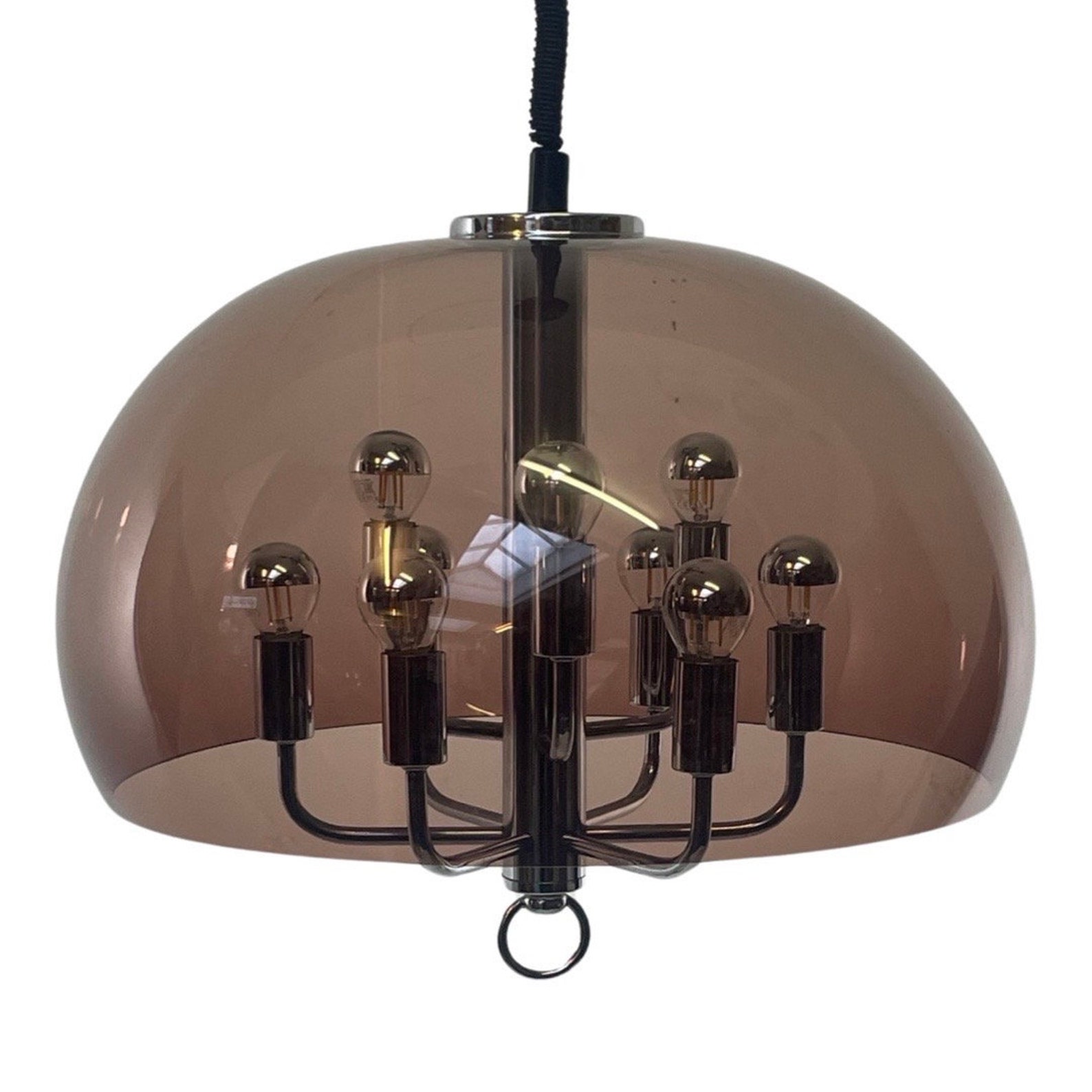 XL Hanging Pedant Including Rollycord - Smoked Acrylic - 9 Bulbs ...