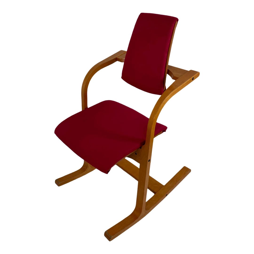 Peter Opsvik Stokke Actulum Ergonomically Shaped Rocking Chair Red ...