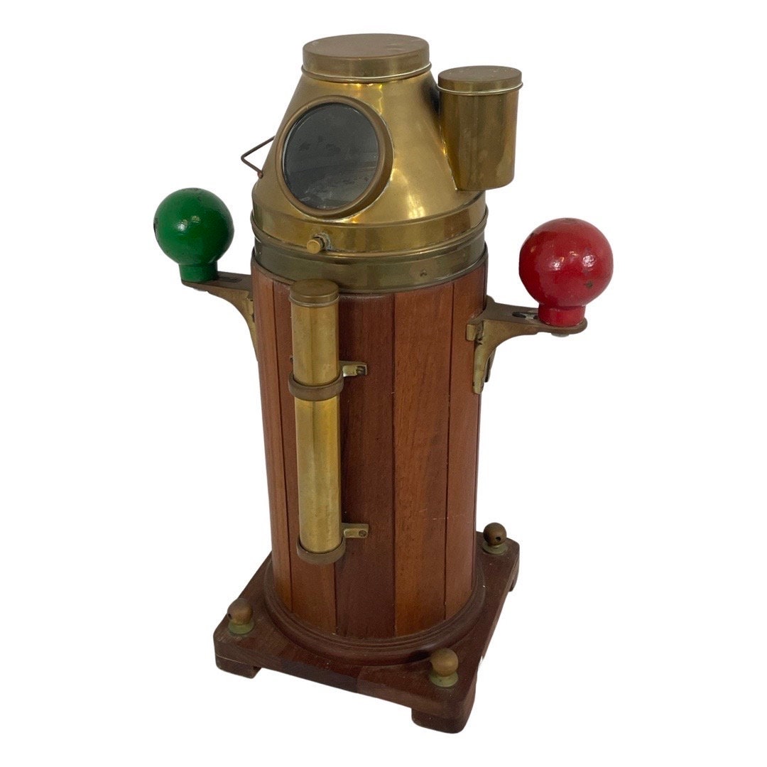Coubro & Scutton Ltd. - Standing Compass in Gyroscopic Mount - Wooden ...