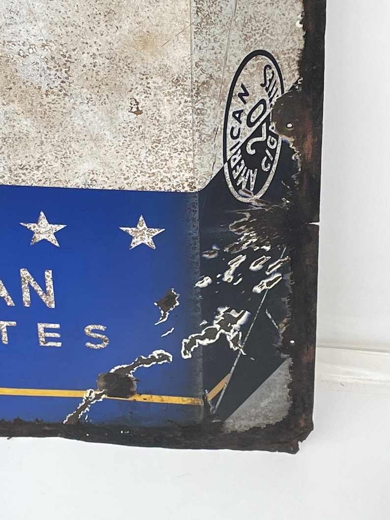 XXL Porcelain / Enameled Sign Hunter Cigarettes America | Etsy