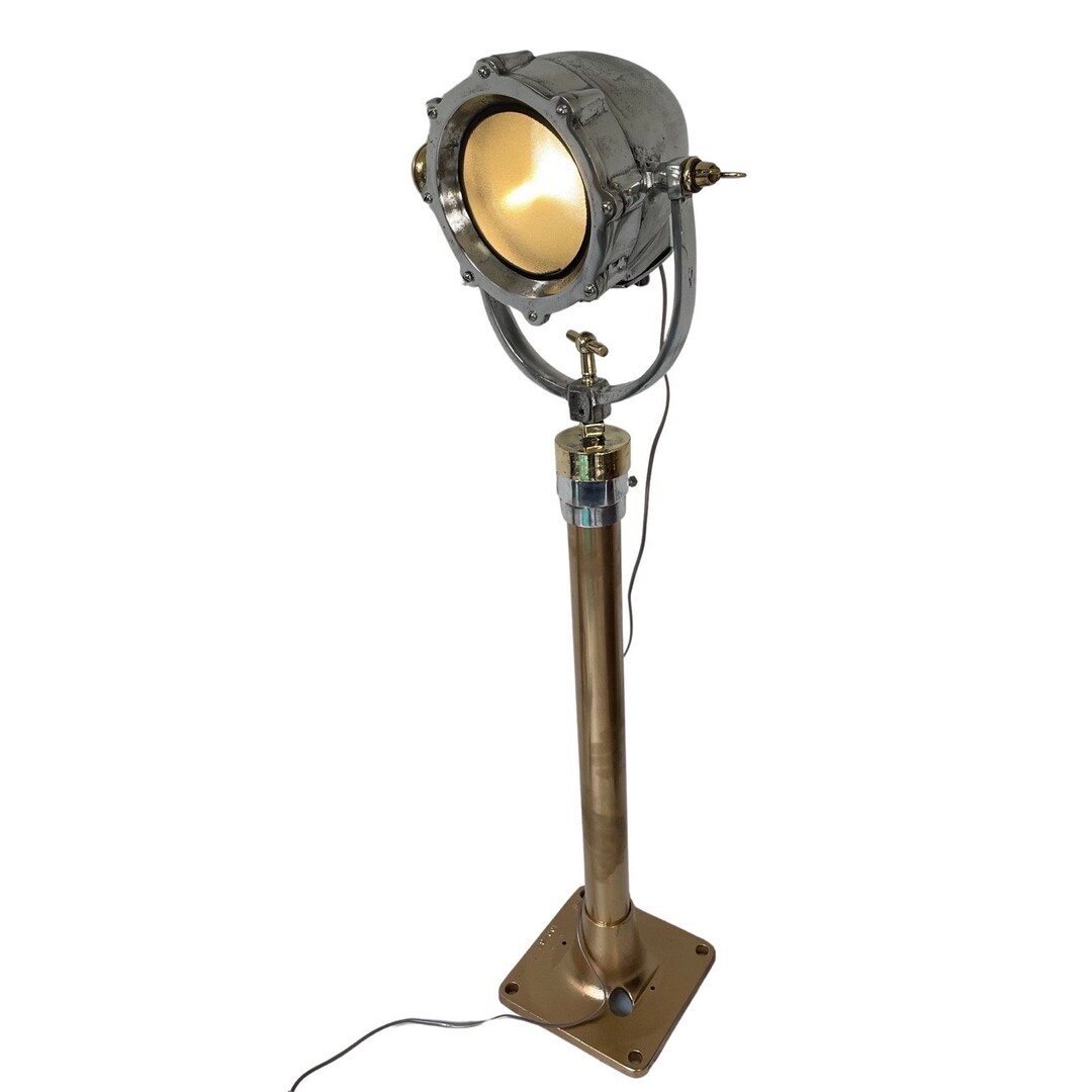 Antique Naval Searchlight Mounted on Brass Base - the Real Deal ...