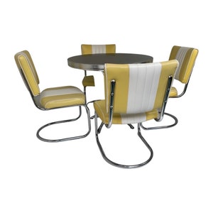 Bel Air Dining Table Round 88cm Diameter Chrome Frame Vintage Americana ...