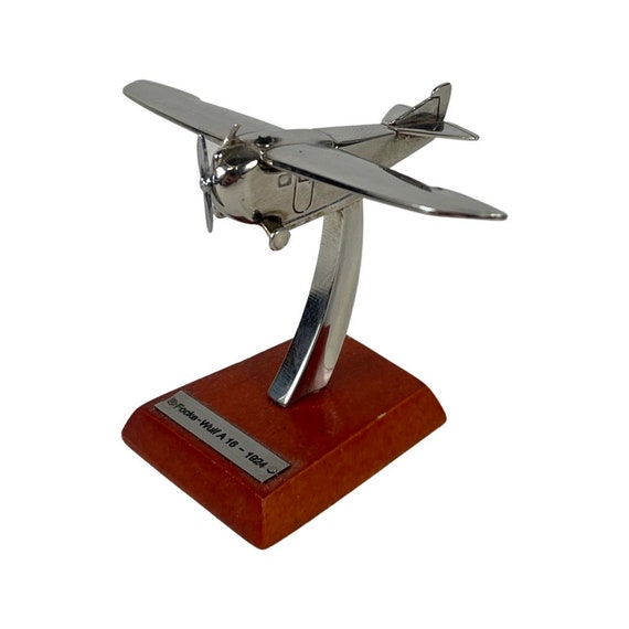 Scale Model of an Airplane silver Plated Mounted on Wooden | Etsy
