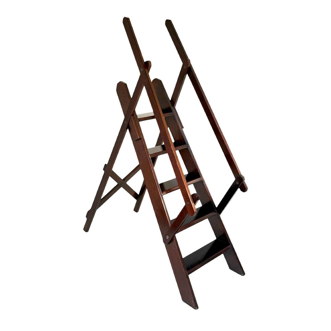 Colonial Style - Library Stairs / Ladder - Foldable With Handrails - Etsy